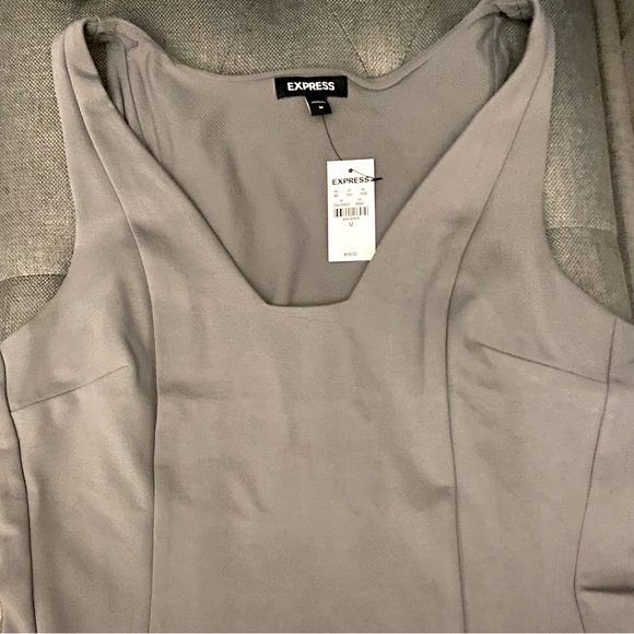 Express | Tops | New Gray Crop Top Polyester Blend Square Neckline ...